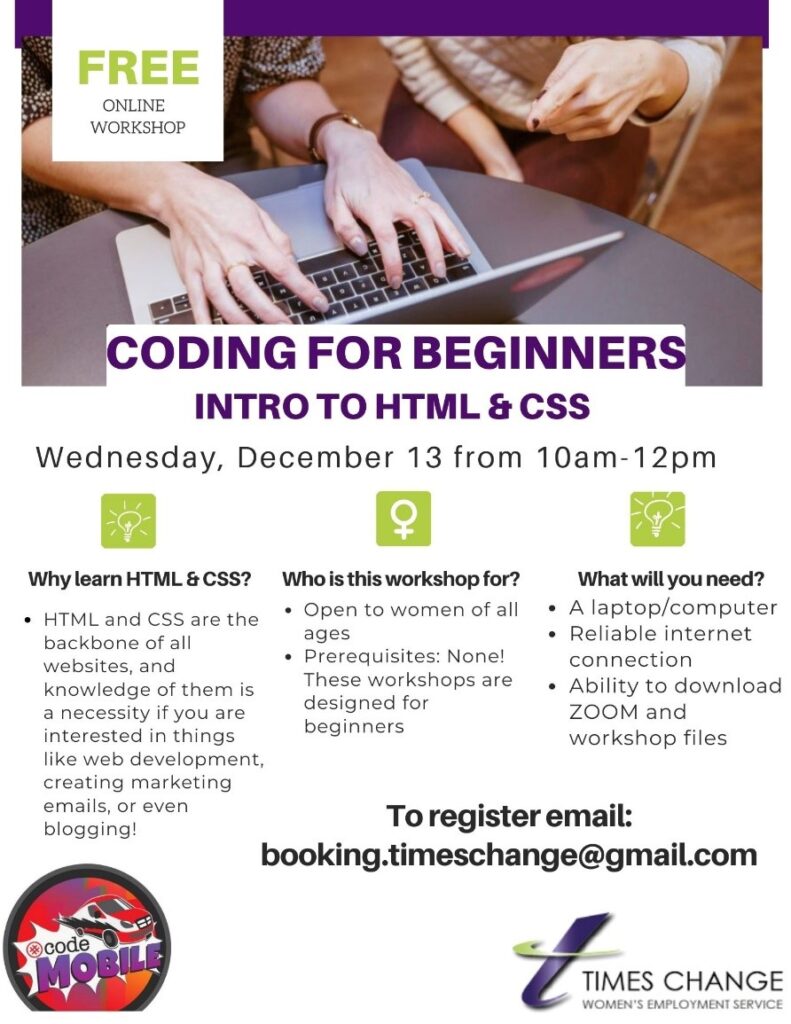 Coding for Beginners- Intro to HTML and CSS - Times Change